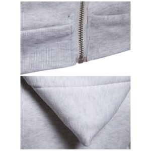 Maiyifu-GJ Men's Diagonal Zipper Hooded Sweatshirts Lightweight Fleece Slim Fit Hoodies Long Sleeve Casual Hip Hop Hoodie (Light Grey,Medium)