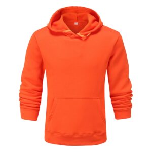 maiyifu-gj pullover hoodies for men classic casual solid loose fit long sleeve hoodie basic lightweight hooded sweatshirt (orange,x-large)