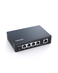 5 port gigabit poe switch, 4 port poe+ 65w 1000mbps and 1 uplink port, ieee802.3af/at plug and play unmanaged ethernet network switch, sturdy metal casing