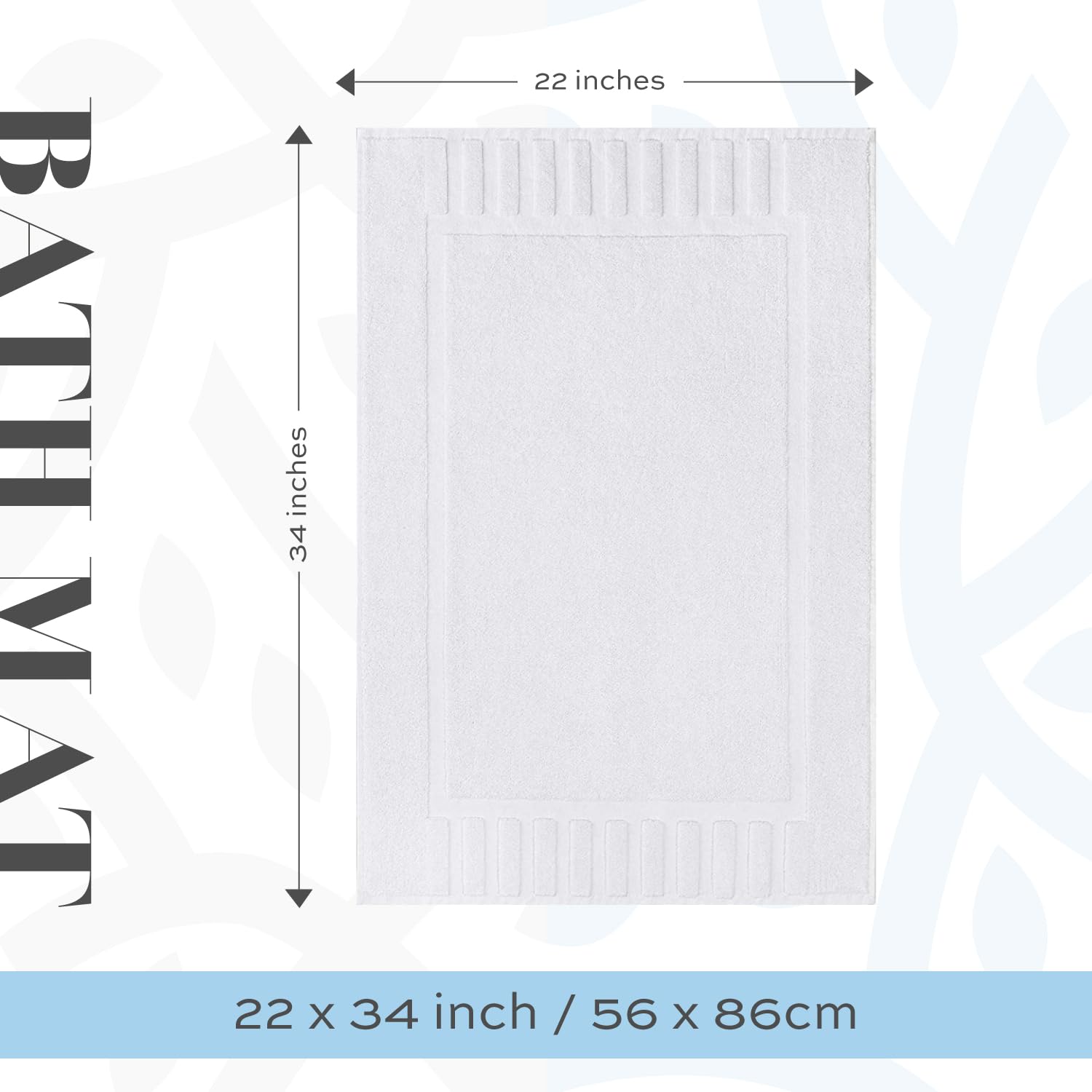 White Classic 2 Luxury White Bath Mats 22 x 34 and 12 Luxury White Washcloths 13 x 13 | Cotton, Highly Absorbent and Quick Dry for Hotels, Spa and Bathroom