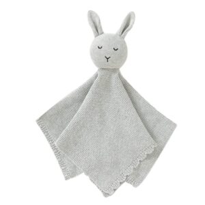 lawkul baby lovie knit newborn babies security blankets bunny lovey cuddly comforter safe loveys for infant boy girl grey