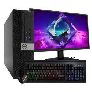 dell optiplex 5040 small desktop computer (sff) | quad core intel i5 (3.20ghz) | 8gb ddr3 ram | 240gb ssd solid state | windows 10 pro | 24in monitor | rgb mouse + keyboard (renewed)