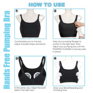 Hands Free Pumping Bra Hands-Free Breast Pump Bra Nursing Bras for Pumping Adjustable Breast-Pumps Holding and Nursing Bra (Black, Large)