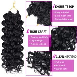 7 Packs GoGo Curl Crochet Hair 10 Inch Short Curly Crochet Hair for Women Water Wave Beach Curl Deep Twist Crochet Braids Synthetic Braiding Hair Extensions(10 Inch, 1B)