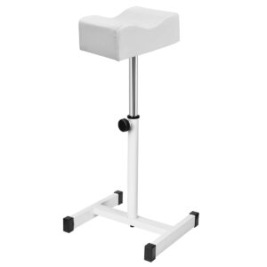 pedicure manicure footrest, adjustable height with soft cushion pedicure stool non-slip, pedicure nail equipment for salon spa beauty,white