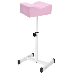 pedicure manicure footrest, adjustable height with soft cushion pedicure stool non-slip, pedicure nail equipment for salon spa beauty,pink