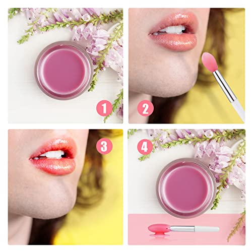 Silicone Lip Brushes with Covers, 10pcs Lip Brushes for Lipsticks and 10pcs Covers, Reusable Lip Applicators Silicone with Cap for Lip Gloss & Balm Eyeshadow Makeup (2 Colors)