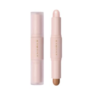 cahiuyoa 2 color cream contour stick,cream bronzer highlighter makeup stick,velvet texture soft and smooth long lasting waterproof contour stick for women girls - light