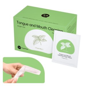 tongueclear finger teeth wipes for adults, 60pcs, oral brush ups for teeth cleaning, deep cleaning teeth wipes, gum cleanning, teeth whitening wipes, oral mucosa cleaner, mint flavor