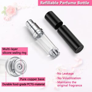 ANTOKX Travel Perfume Bottle Refillable Atomizer - 5ML Perfume Atomiser, Pocket Perfume Dispenser, Scent Pump Case, Leakproof Portable Perfume Sprayer for Women and Men (Gray)