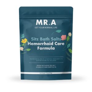 sitz bath for hemorrhoids,premium grade 23 ingredients, advanced hemorrhoid treatment formula epsom salt dead sea salt essential oils, sitz bath salts for hemorrhoids toilet seat bathtug 11.6 oz