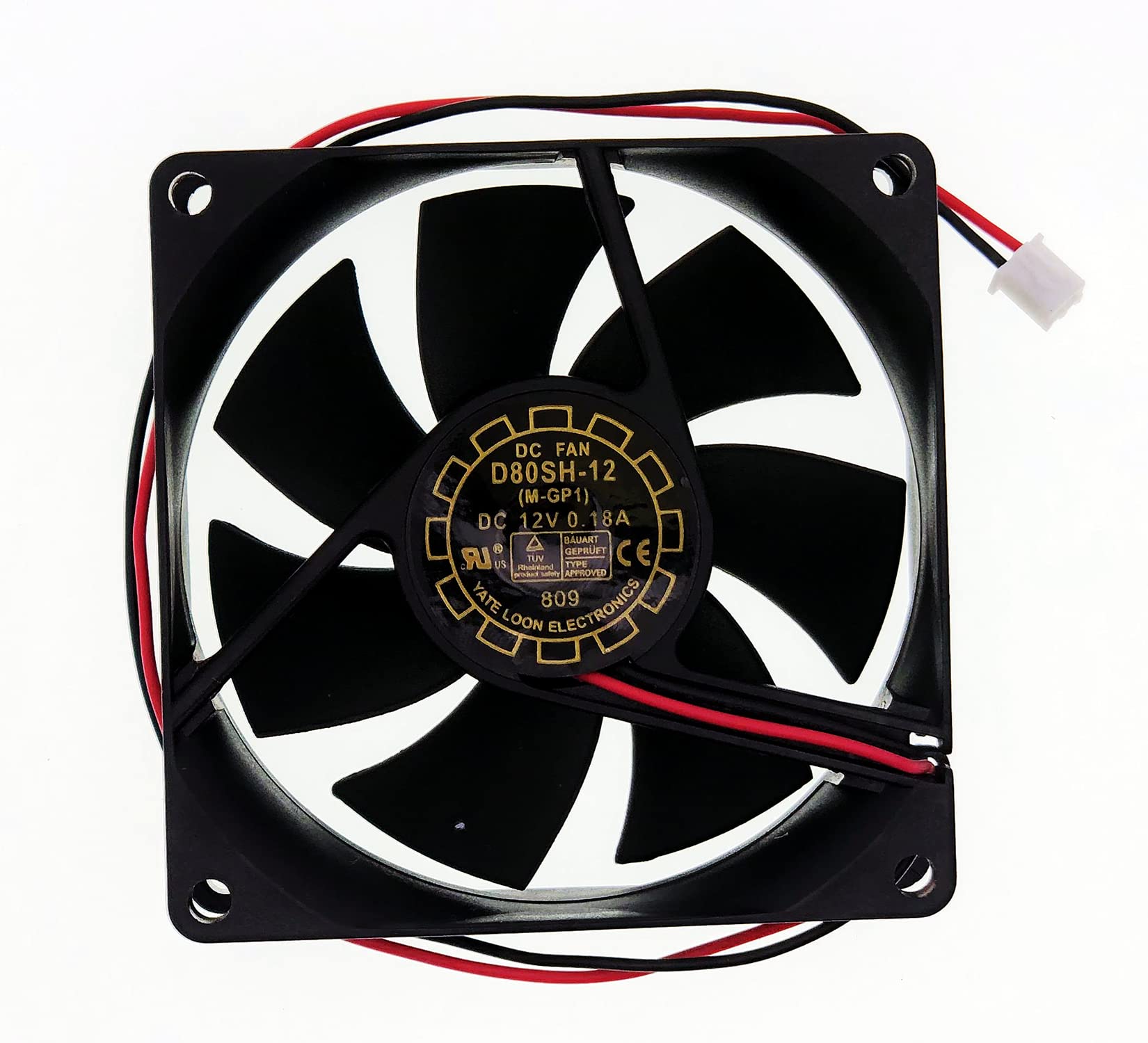 LEYEYDOJX New Power Supply Chassis Cooling Fan for YaLnFAN D80SH-12 8025 Size:80 * 80 * 25mm DC12V 0.18A 2-Wire 2-Pin