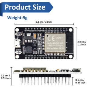 KeeYees 2pcs ESP32 WiFi Development Board with 2pcs Breakout Board (30PIN)