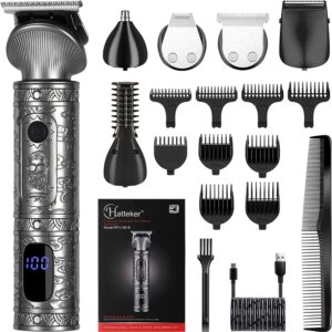 hatteker beard trimmer kit for men professional hair clipper trimmer t-blade trimmer nose trimmer beard hair shaver nose trimmer hair cuttint kit body grooming kit cordless 6 in 1