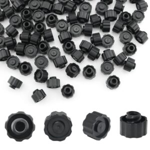 itrolle 100pcs no needle luer lock caps syringe luer lock cap for feeding tubes lab supplies, black (100 pcs/pack)