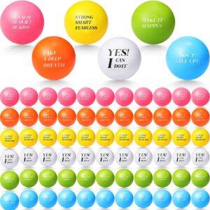 72 pcs motivational stress balls colorful foam balls inspirational stress relief balls for adults kids hand exercise stress balls anxiety balls fidget toys for motivating encouraging (fresh colors)