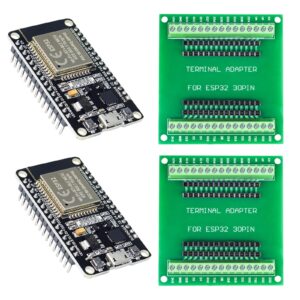 keeyees 2pcs esp32 wifi development board with 2pcs breakout board (30pin)