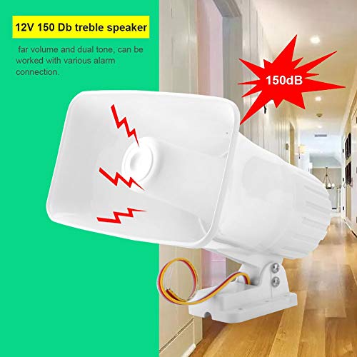 Siren Speaker, Wired Alarm Siren Horn, Car Alarm System, Siren Alarm,150 Db Dc12V Alarm Siren Dual Tone for Home Security Alarm Host,Gas Leakage Alarm, Infrared Peripheral Alarm