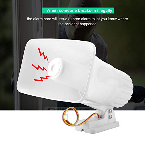 Siren Speaker, Wired Alarm Siren Horn, Car Alarm System, Siren Alarm,150 Db Dc12V Alarm Siren Dual Tone for Home Security Alarm Host,Gas Leakage Alarm, Infrared Peripheral Alarm