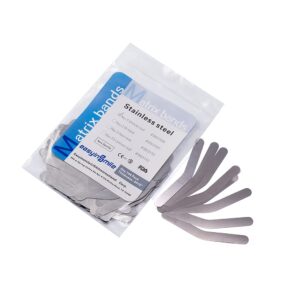 144PCS Dental Tofflemire Stainless Steel Matrix Bands Thickness .0015" 0.04 Universal #1-4 (#1)