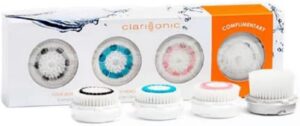 clarisonic brush head replacement set compatible with mia 1, mia 2, mia fit, alpha fit, smart profile uplift and alpha fit x, 4 count