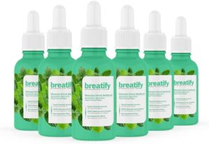 breatify bad breath eliminating serum – bad mouth smell removing drops – easy to carry and handy fresh breath oil-serum, 20 ml, 0.68 oz (pack of 6, 4.08 oz)