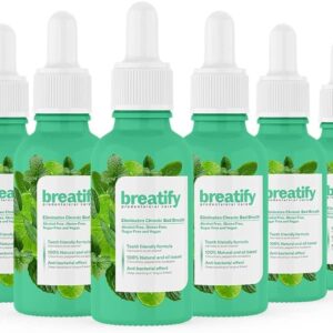 Breatify Bad Breath Eliminating Serum – Bad mouth smell removing drops – Easy to carry and handy fresh breath oil-serum, 20 mL, 0.68 Oz (Pack of 6, 4.08 Oz)