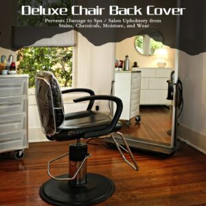 3 Pieces Chair Back Cover Plastic Clear Salon Chair Back Cover Fits Most Standard Chairs Prevent Stains Deform Wear for Barber Shop Salon Office Movie Theater Home 21.5 x 16 x 4.5 Inch (White, Square)