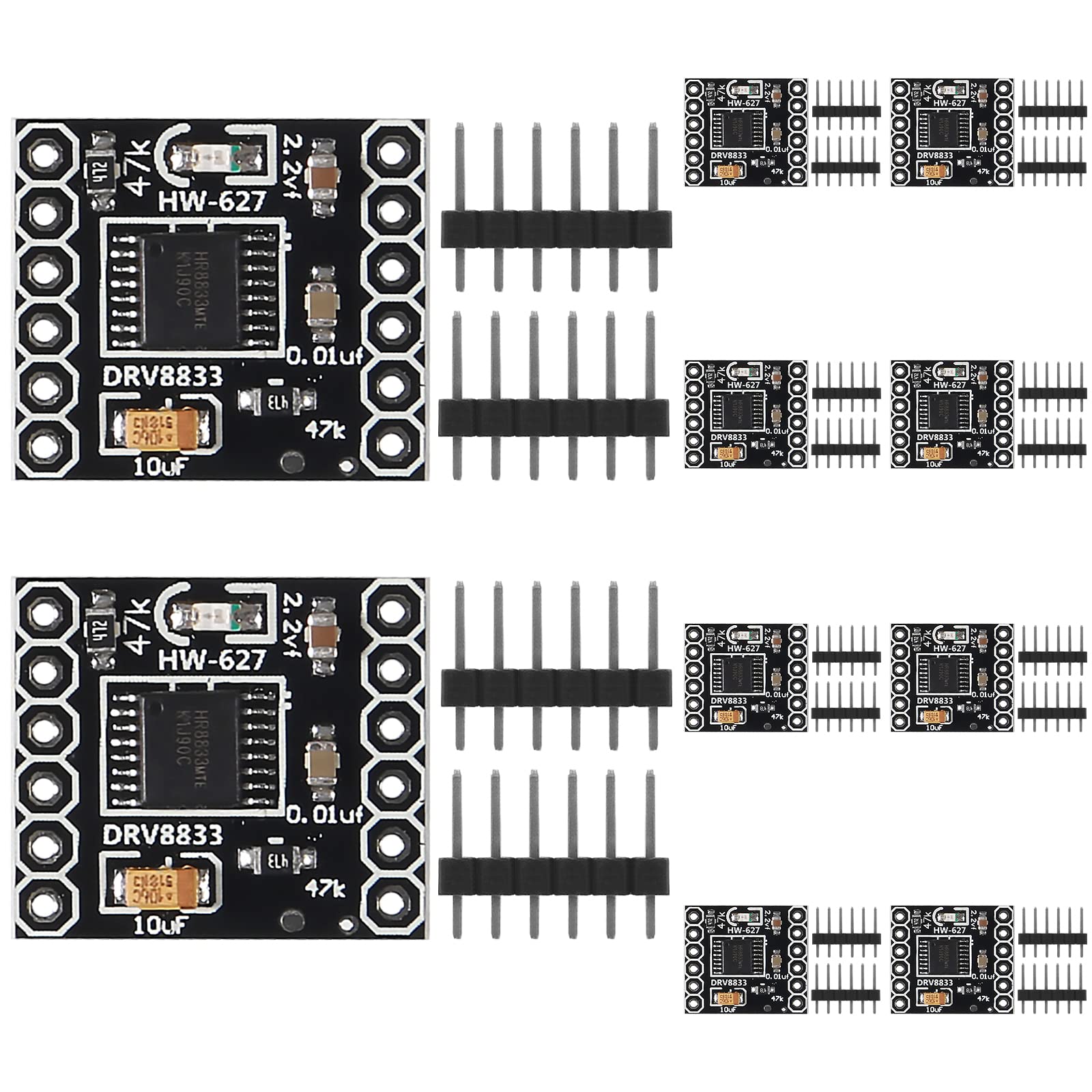 QCCAN 10Pcs DRV8833 Motor Drive Module 1.5A Dual H Bridge DC Gear Motor Driver Controller Board