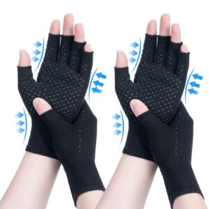 2 pairs arthritis compression gloves, for arthritis, rheumatoid, osteoarthritis, carpal tunnel pain, compression gloves for arthritis for women & men, anti-slip glue dot gloves for work (black,xl)