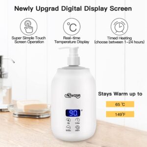 AOWOSA Massage Oil Warmer Bottle Professional Electric Lotion Digital Heater for SPA, Automatic Oil Warmer Heated Oil Lotion Cream for SPA, Salon, Barber Shops, Home, with Two Oil Bottle Dispenser