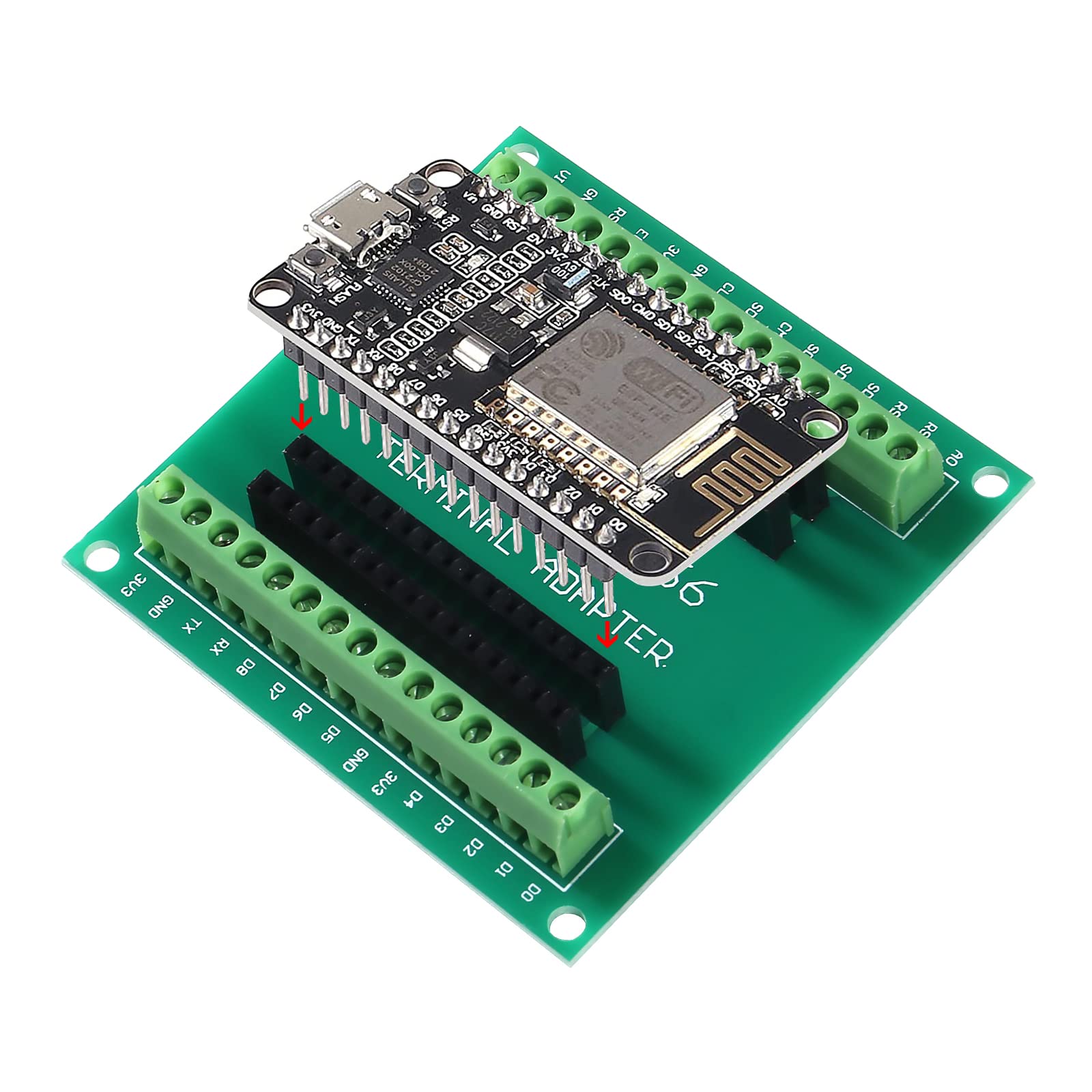 QCCAN 4PCS ESP8266 Breakout Board GPIO 1 into 2 for ESP8266 ESP-12E WiFi WLAN Development Board