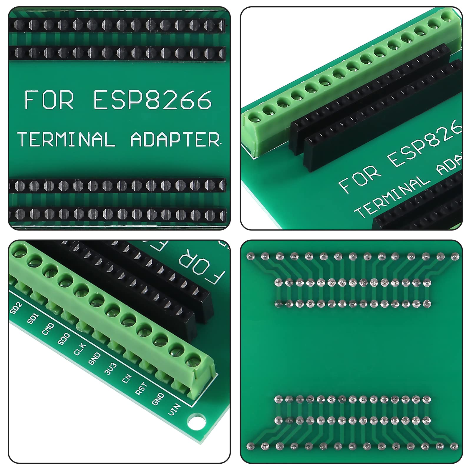 QCCAN 4PCS ESP8266 Breakout Board GPIO 1 into 2 for ESP8266 ESP-12E WiFi WLAN Development Board