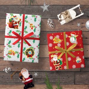 268Pcs Christmas Stickers, 16 Sheets Santa Stickers for Kids, Christmas Window Stickers for Christmas Cards Envelopes Scrapbooking DIY Arts and Crafts