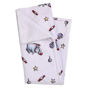 disney winnie the pooh and eeyore white christmas holiday presents super soft sherpa baby blanket