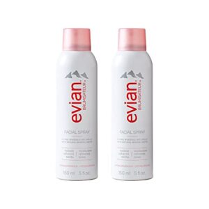 evian facial spray, 5 oz duo - instantly hydrate - refresh skin - revive makeup - soothe sensitivity - all skin types - french alps skincare