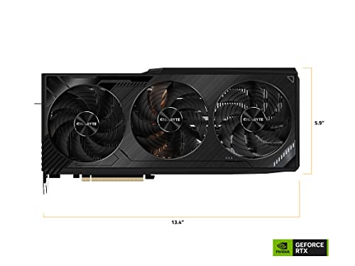 Gigabyte GeForce RTX 4090 WINDFORCE 24G Graphics Card, 3X WINDFORCE Fans, 24GB 384-bit GDDR6X, GV-N4090WF3-24GD Video Card