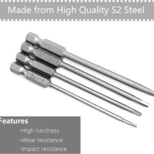 Hex Bit Set 4in1, SKZIRI Hex Head 1.5, 2.0 2.5 3.0mm Allen Wrench Drill Bit Set 1/4" Hex Shank 3inch Long Screwdrivers Bit for RC Repair Electric Screwgun/Power Drill RC Hobby Tool Kit