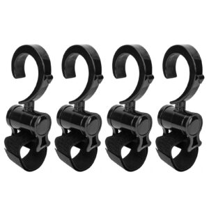 4pcs stroller hooks baby carriage, multifunctional stroller hooks for hanging shopping bags backpack, 360° rotatable universal hook clips to hang purse bag