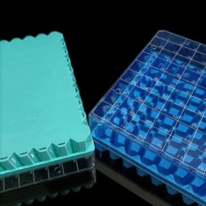 Cryogenic Storage Box - Polycarbonate Freezer Boxes,Blue/81 Place, for Storing 1.5-2.0 mL Cryotubes (Pack of 1)