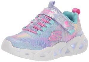 skechers kids kids princess wishes sneaker, lavender/multi, 10 us unisex toddler