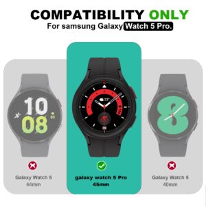 T-ENGINE Case Compatible with Samsung Galaxy Watch 5 Pro Band with Case for Galaxy 5 Pro 45mm 2022 Men