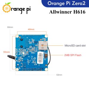 Orange Pi Zero 2 1GB DDR3 Allwinner H616 Quad Core 64 Bit with 2MB SPI Flash, Support WiFi+BT5.0,Gigabit Ethernet, Open Source Computer Run Android,Ubuntu,Debian(Zero2+Heat Sink+Case+Power Supply)