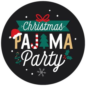 big dot of happiness christmas pajamas - holiday plaid pj party circle sticker labels - 24 count