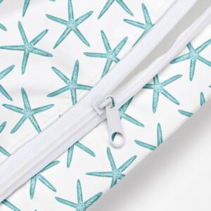 2 Pcs Wet Bag, Wet Dry Bag, Wet Bag for Swimsuit, Travel, Beach, Pool, Stroller, Diapers, Dirty Yoga Gym Clothes, Toiletries, Makeup Bag, Beach Bag Ocean Starfish Anchor Décor Birthday Gift for Women.