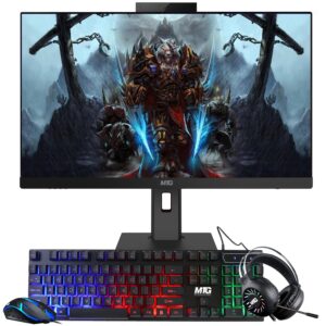 gaming all in one pc 24 inch fhd touchscreen, mtg yama, intel core i5 10th gen, 32gb ram, 240gb nvme | 1tb ssd, nvidia gt 730 4gb ddr3 graphics, webcam, rgb combo, windows 11 home