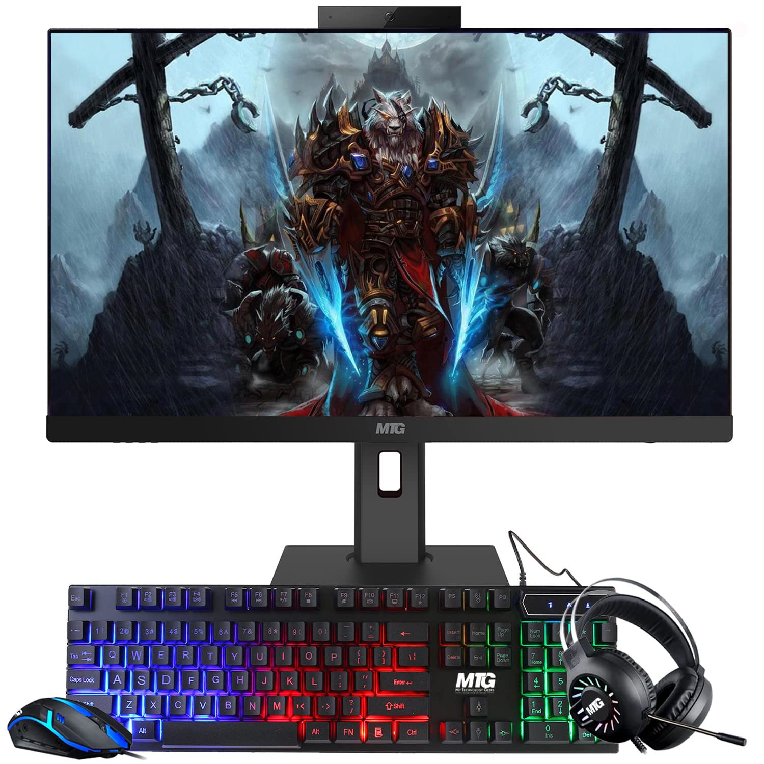 Gaming All in one PC 24 Inch FHD Touchscreen, MTG Yama, Intel Core i5 10th Gen, 32GB RAM, 240GB NVME | 1TB SSD, NVIDIA GT 730 4GB DDR3 Graphics, Webcam, RGB Combo, Windows 11 Home