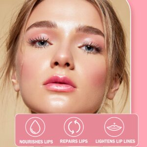 IONSGAKO Hydrating Lip Glow Oil Plumping Lip Oil Gloss Moisturizing Transparent Lip Balm Non-Sticky Long Lasting Hydrating Lip Oil Lip Stain Tinted - 012 Rose Bean Paste Pink