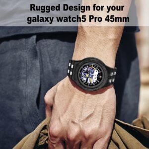 T-ENGINE Case Compatible with Samsung Galaxy Watch 5 Pro Band with Case for Galaxy 5 Pro 45mm 2022 Men