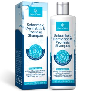 roycederm psoriasis shampoo, seborrheic dermatitis shampoo, folliculitis shampoo, dandruff shampoo, scalp psoriasis & seborrheic dermatitis treatment, dry itchy scalp treatment